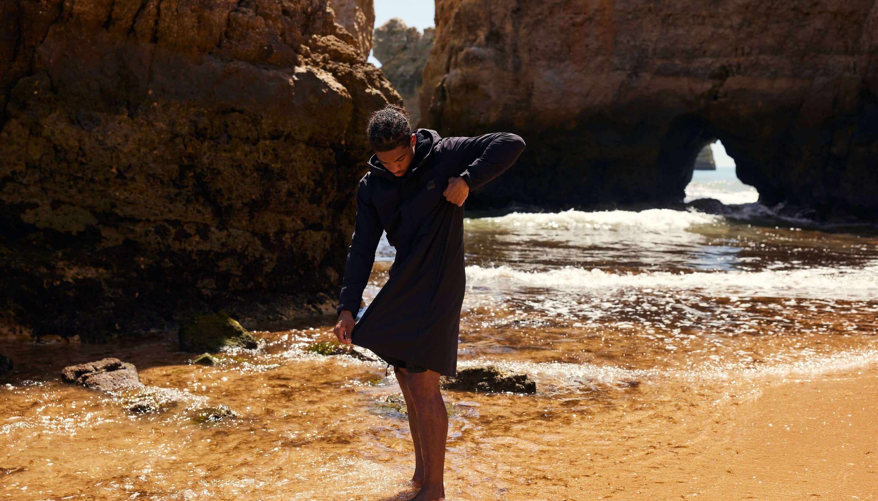 Men's Pursuit Waterproof Lightweight Changing Robe Jacket - Black – Red ...